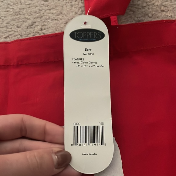 Toppers | Bags | The Format Band Red Cotton Tote | Poshmark